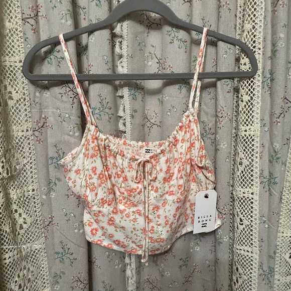 Billabong | Tops | Billabong Cropped Smocked Adjustable So In Love ...